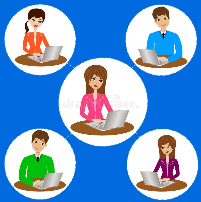People Communicate Over the Internet Stock Vector - Illustration of ...