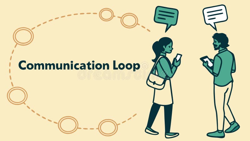 People Communicating, Communication Loop, Digital Interaction, Vector ...