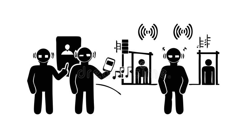 People Communicating with Wireless Devices, Vector Design Generative AI ...