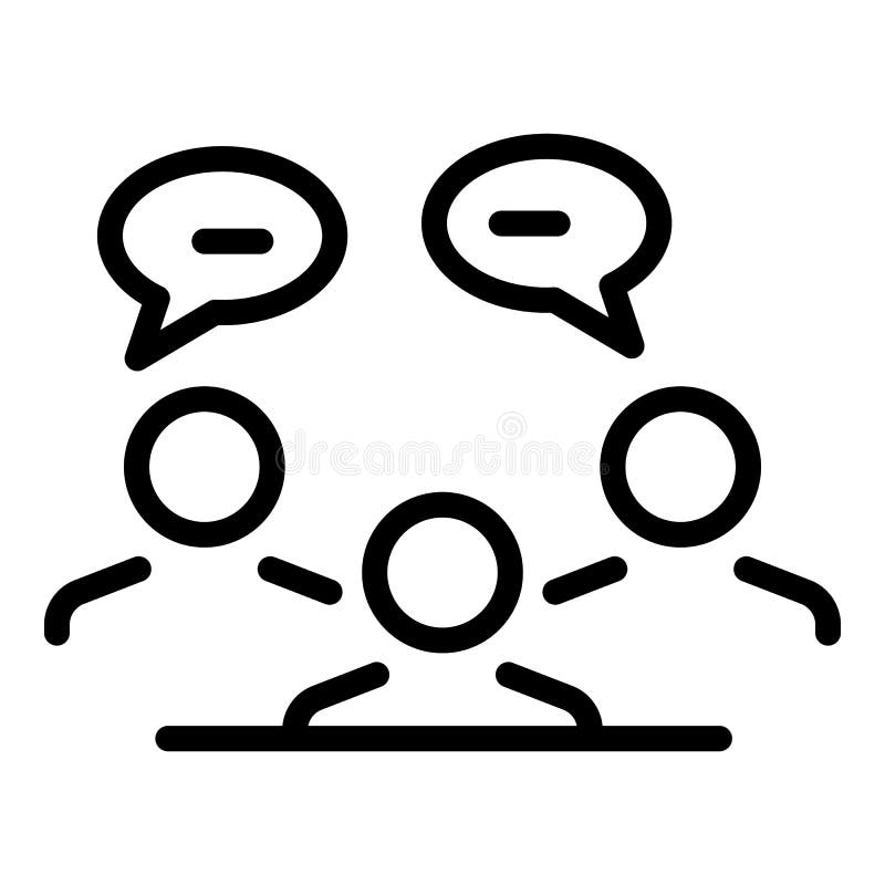 Communication of Two People Icon, Outline Style Stock Vector ...