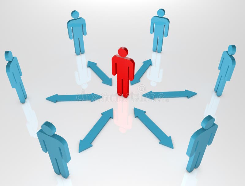 People Communication and One Red Stock Illustration - Illustration of ...