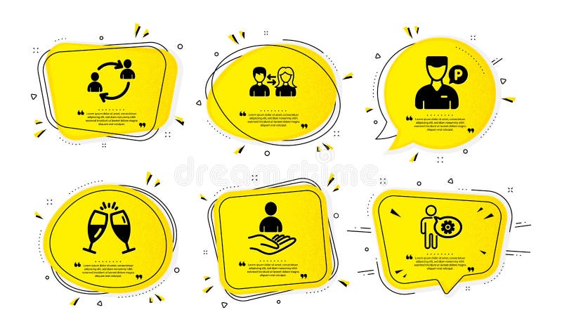 People, Valet Servant and Head Icons. Idea Sign. Support Job, Parking ...