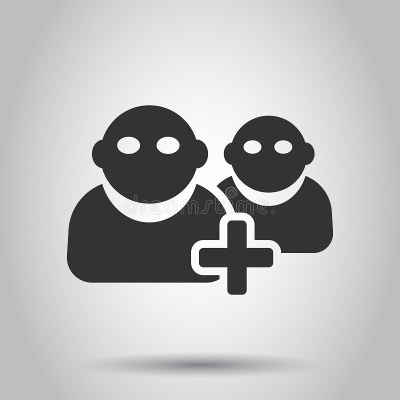 People with Plus Icon in Comic Style. Staff Cartoon Vector Collection ...