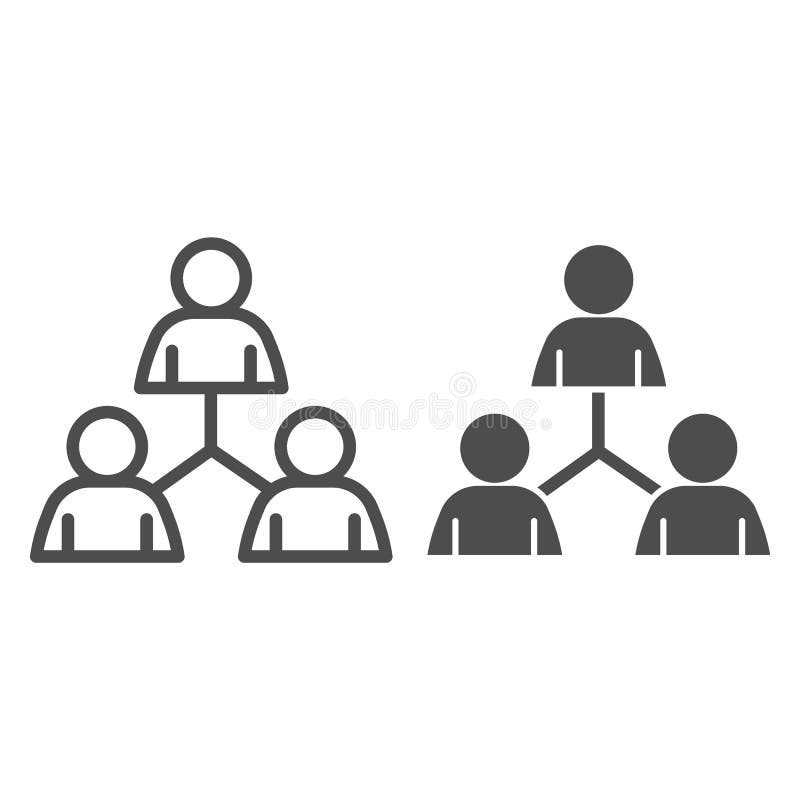 People Community Network Line and Solid Icon. Group of Three People ...