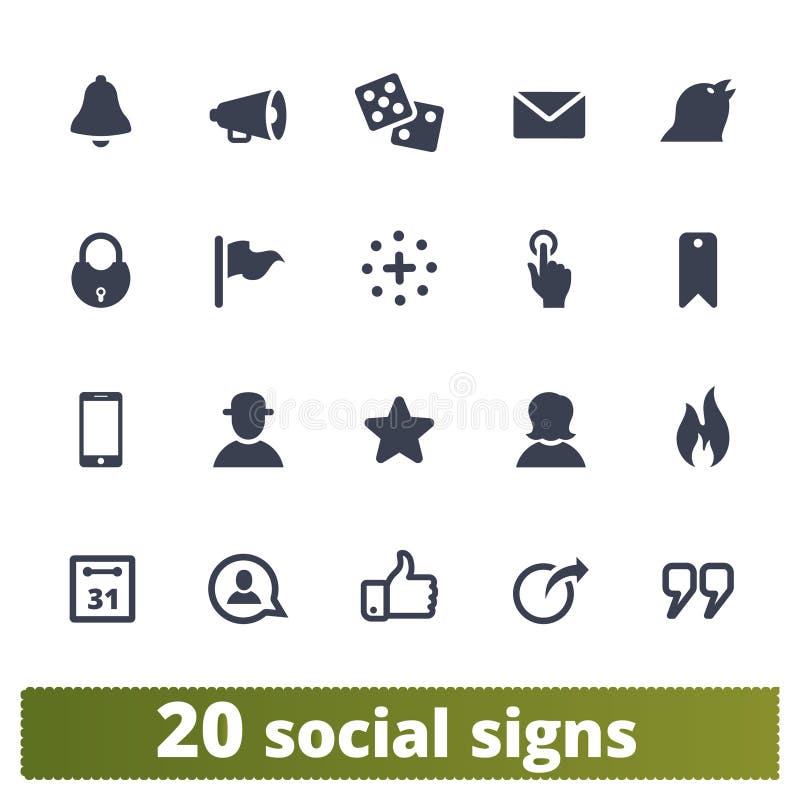 Social Media and People Community Icons Set Stock Vector - Illustration ...