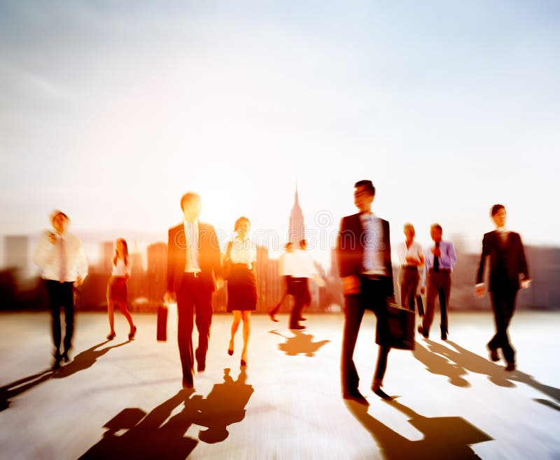 People Commuter Walking Rush Hour Cityscape Concept Stock Photo - Image ...