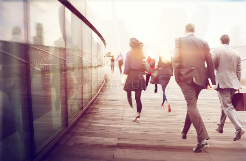 People Commuter Walking Rush Hour Cityscape Concept Stock Photo - Image ...