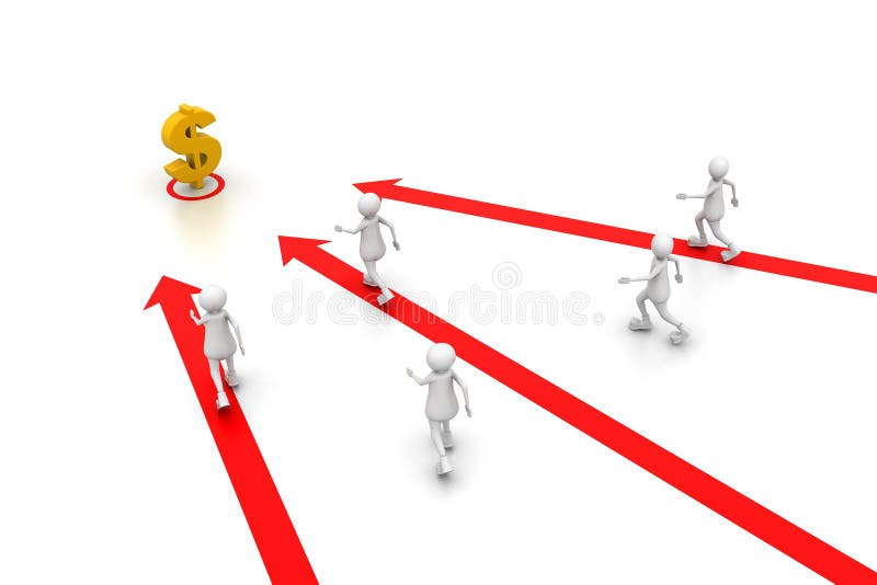 People Competition for Money Stock Illustration - Illustration of ...