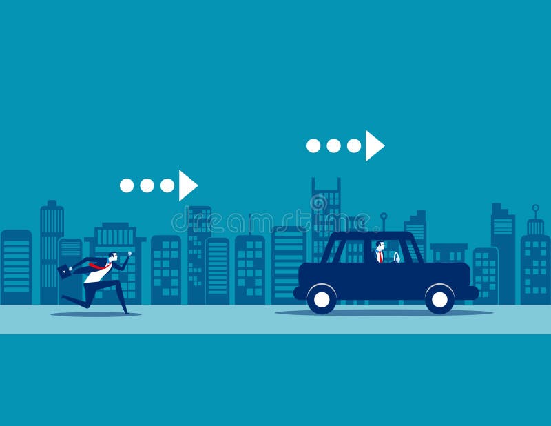 People Competition with Technology. Concept Business Vector ...