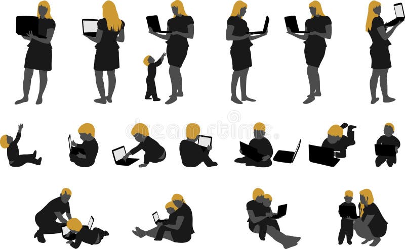 People at the computer stock vector. Illustration of internet - 29649074