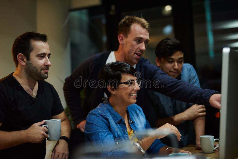 People, Computer and Collaboration at Night for Planning, Information ...