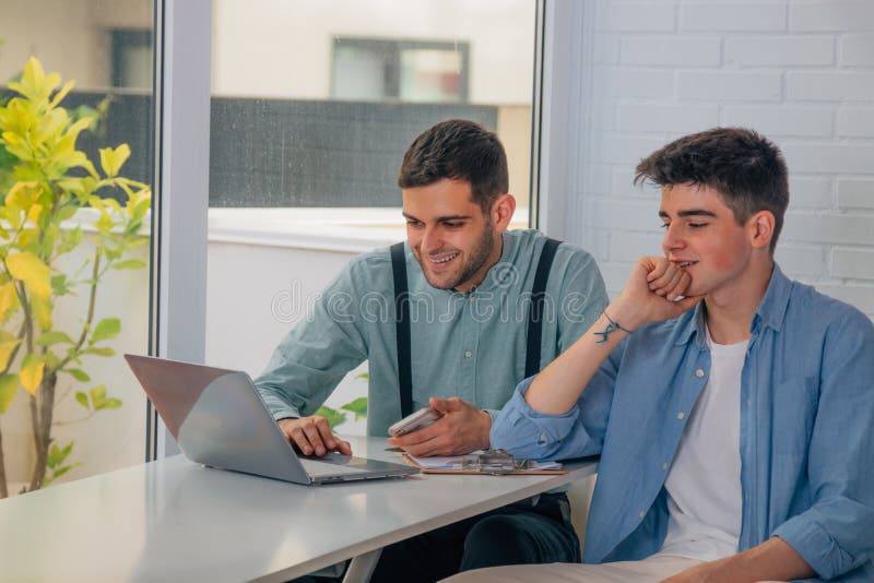 People with Computer on the Desk Stock Image - Image of group, keyboard ...