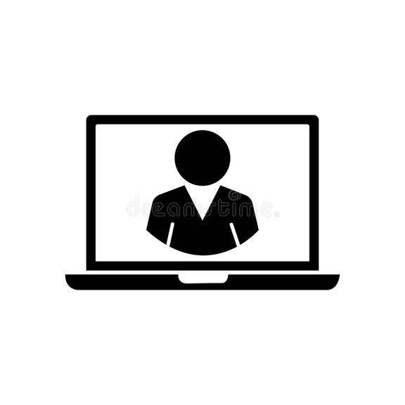 Person Using Computer, Vector Icon. Man Laptop Vector Icon Stock Vector ...