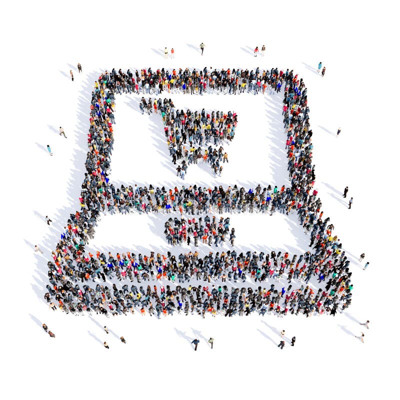 People computer shape 3d stock photo. Image of computer - 73271442