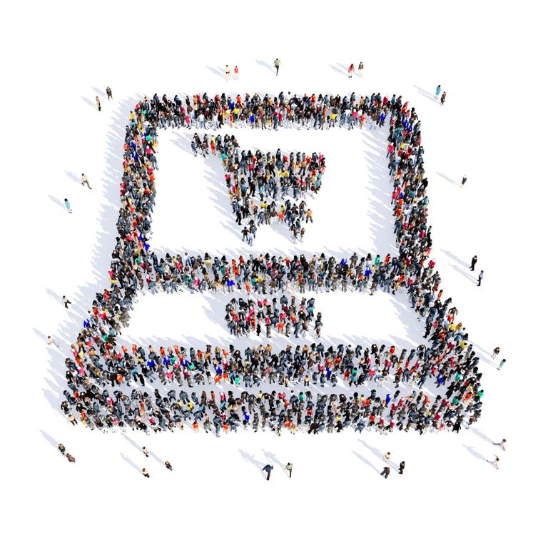 People computer shape 3d stock photo. Image of computer - 73271442