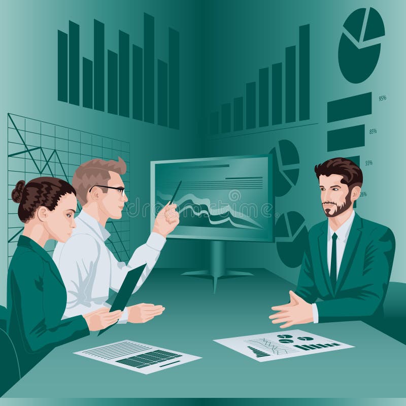 People Conducts Stakeholder Interviews. Flat Stock Vector ...