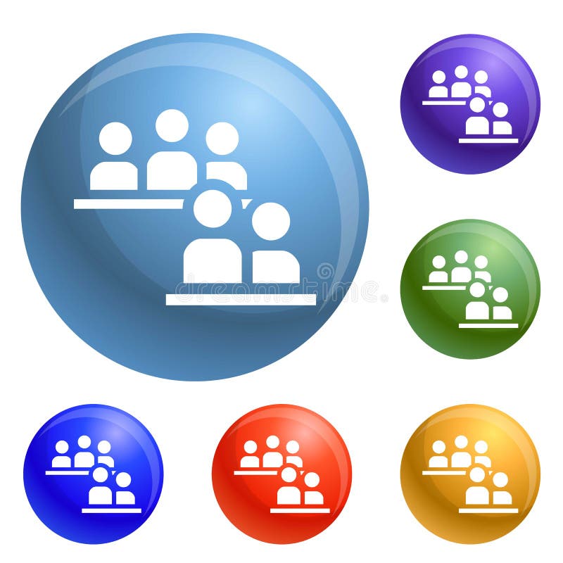 People Conference Icons Set Vector Stock Vector - Illustration of ...