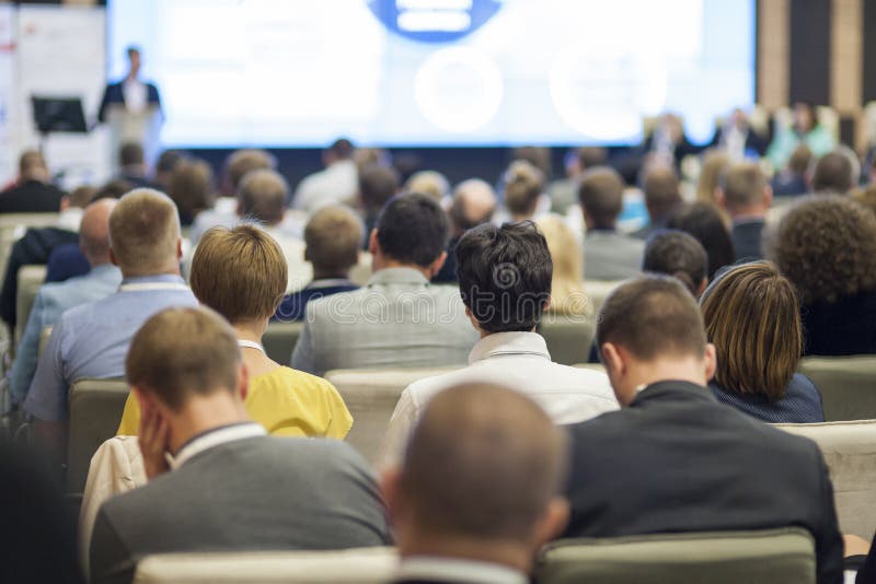 People on the Conference Listening To the Lecturer. Back View Editorial ...