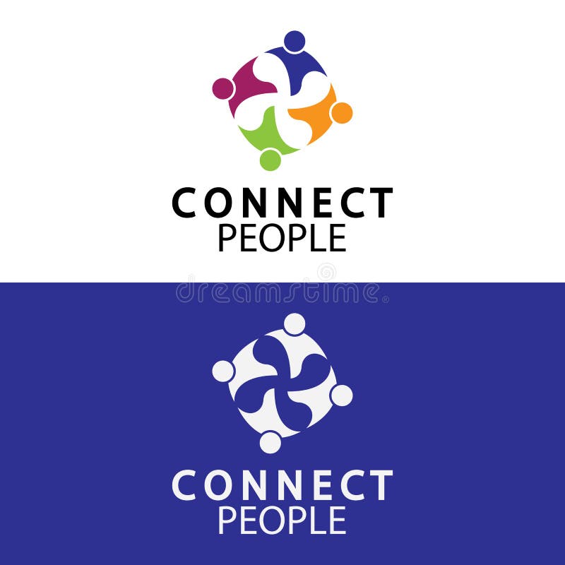 People Connect Logo Design Template. Connection Logo for Business Stock ...