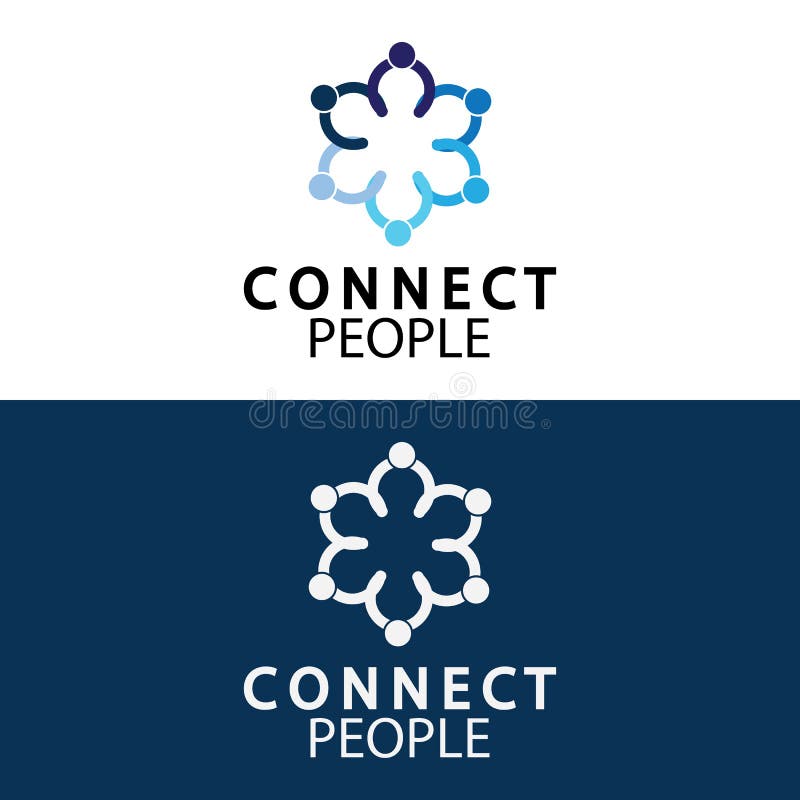 People Connect Logo Design Template. Connection Logo for Business Stock ...