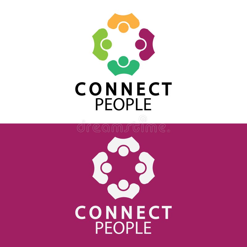 People Connect Logo Design Template. Connection Logo for Business Stock ...