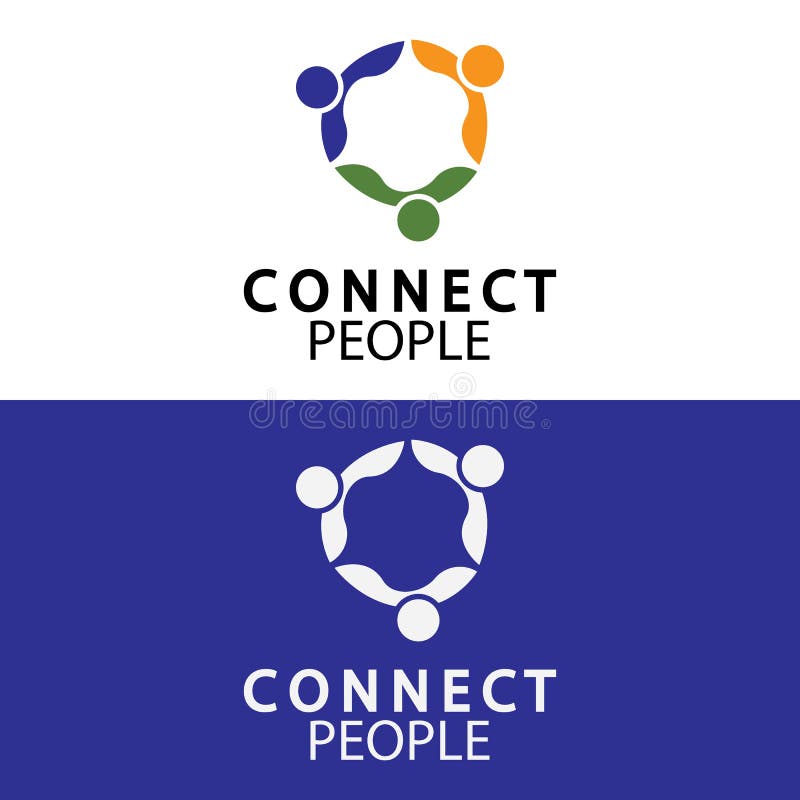 People Connect Logo Design Template. Connection Logo for Business Stock ...