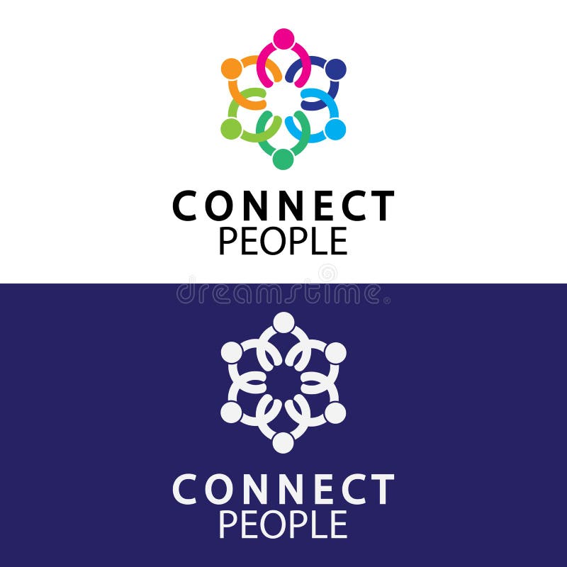 People Connect Logo Design Template. Connection Logo for Business Stock ...