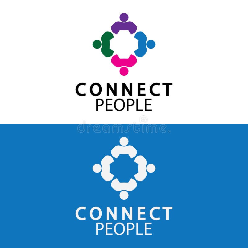 People Connect Logo Design Template. Connection Logo for Business Stock ...
