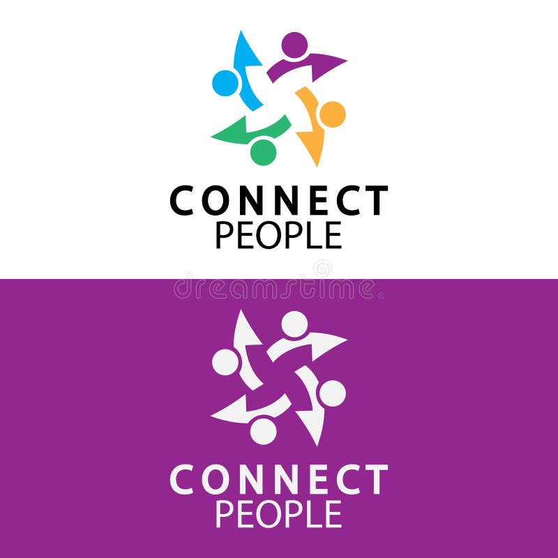 People Connect Logo Design Template. Connection Logo for Business Stock ...