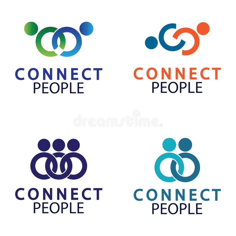 People Connect Logo Design Template. Connection Logo for Business Stock ...