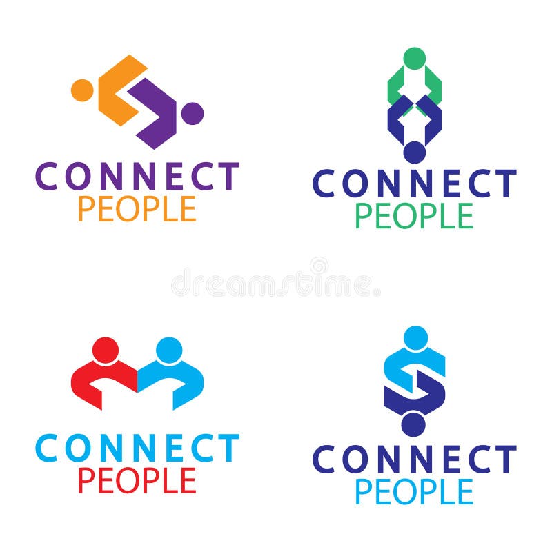 People Connect Logo Design Template. Connection Logo for Business Stock ...