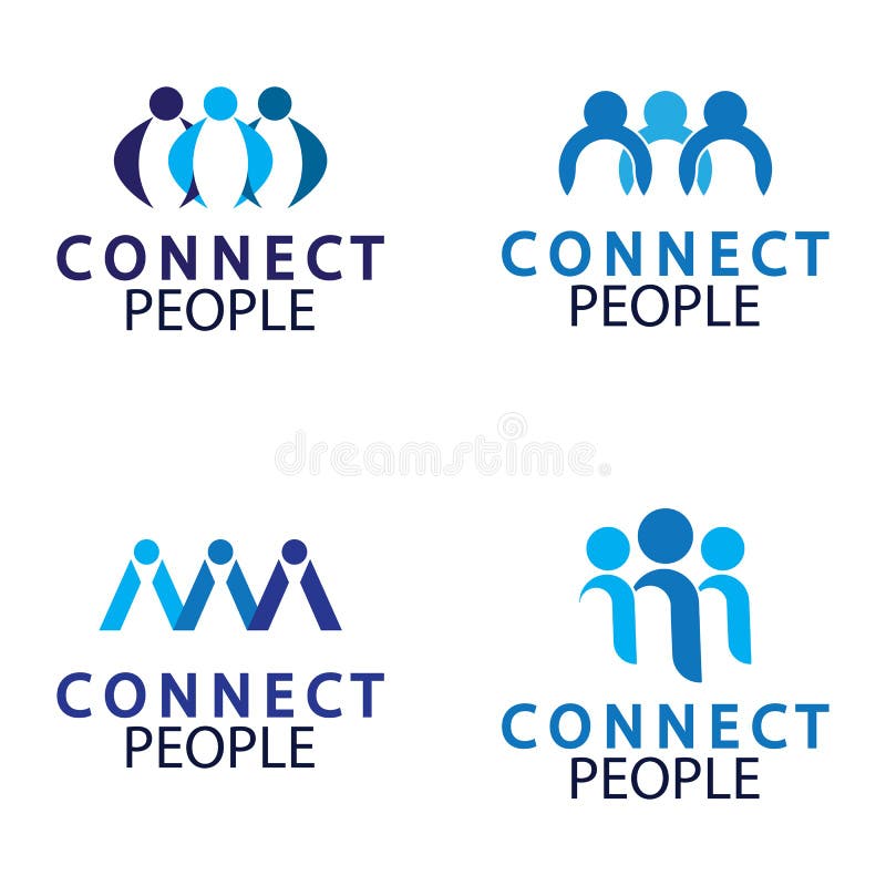 People Connect Logo Design Template. Connection Logo for Business Stock ...