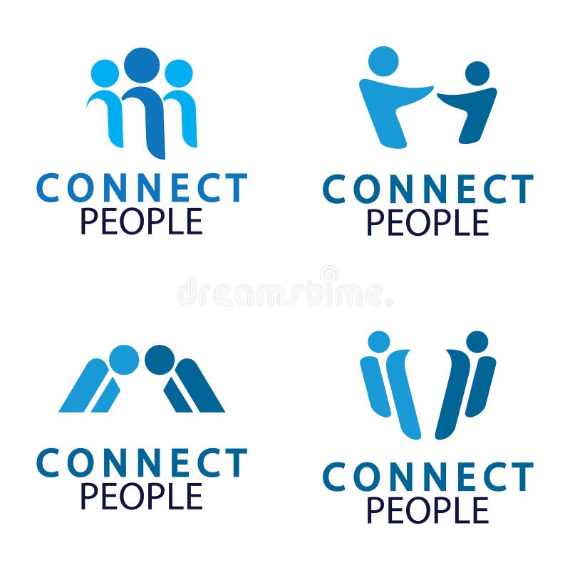 People Connect Logo Design Template. Connection Logo for Business Stock ...
