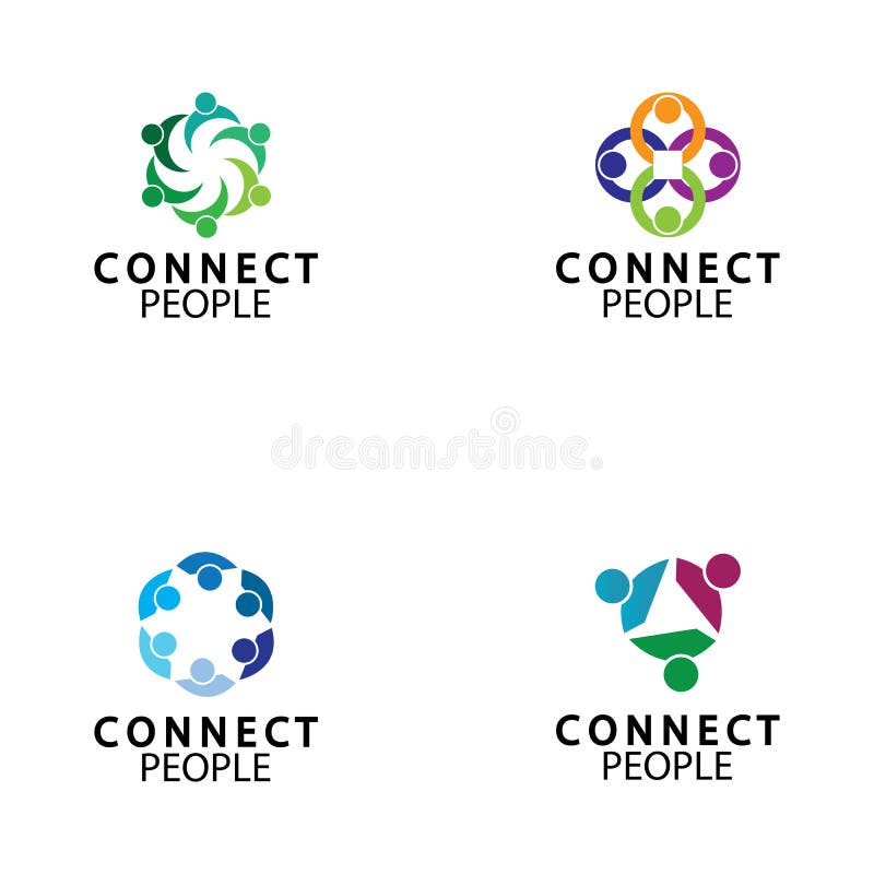 People Connect Logo Design Template. Connection Logo for Business Stock ...