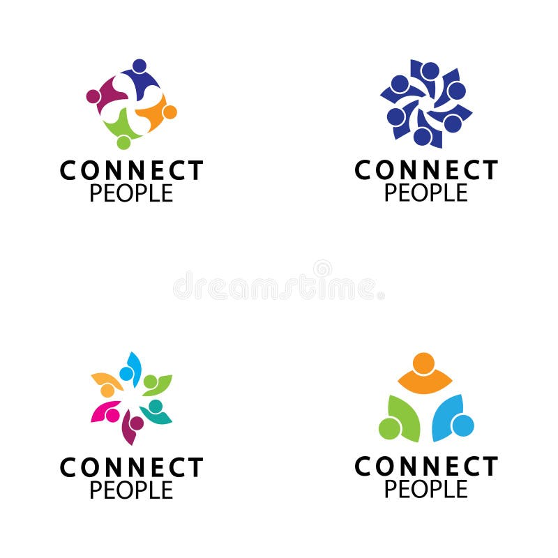 People Connect Logo Design Template. Connection Logo for Business Stock ...