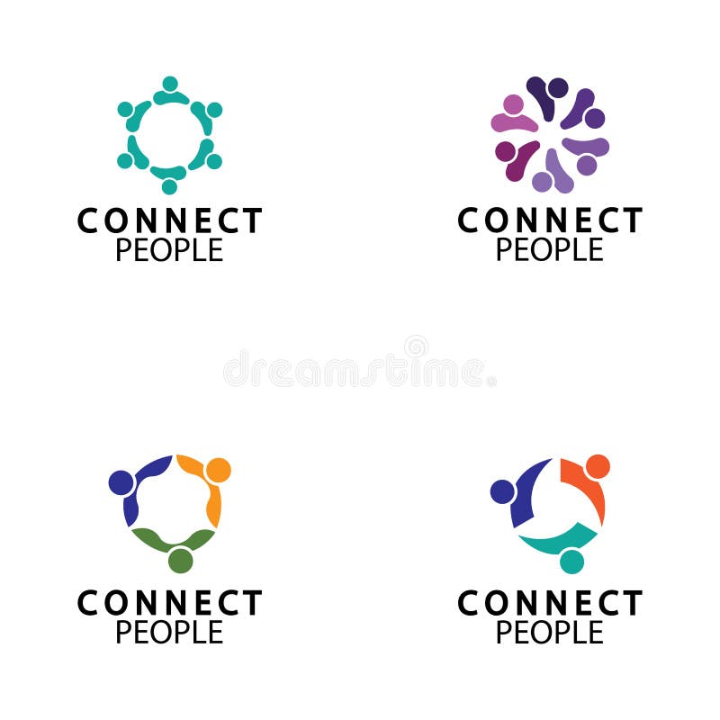 People Connect Logo Design Template. Connection Logo for Business Stock ...
