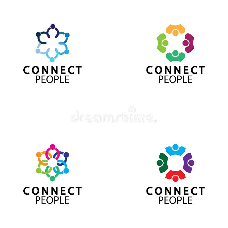 People Connect Logo Design Template. Connection Logo for Business Stock ...