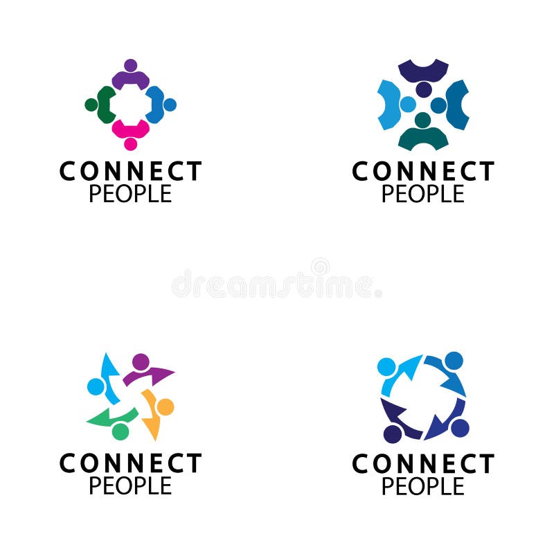 People Connect Logo Design Template. Connection Logo for Business Stock ...