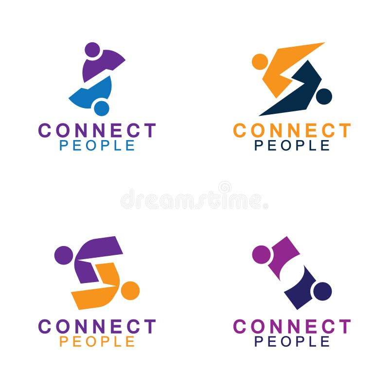 People Connect Logo Design Template. Connection Logo for Business Stock ...