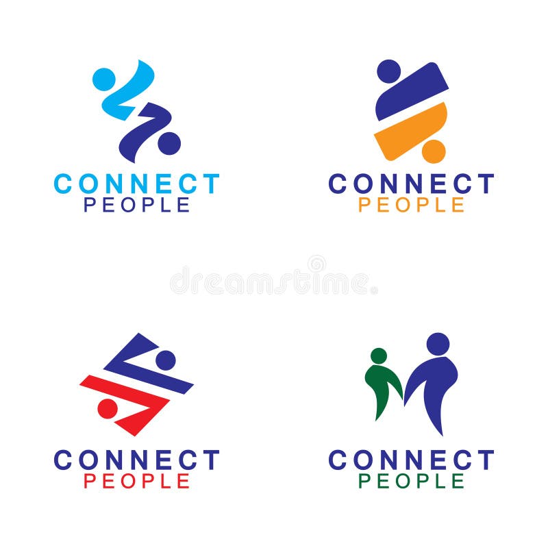 People Connect Logo Design Template. Connection Logo for Business Stock ...