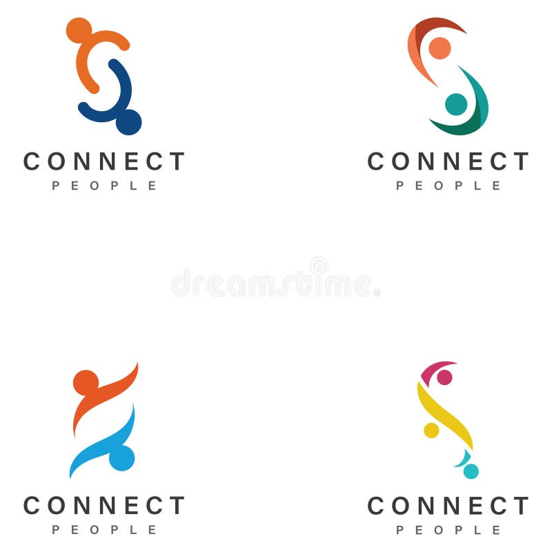 People Connect Logo Design Template. Connection Logo for Business Stock ...