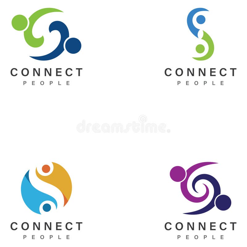 Connect Logo Design with Creative Abstract Concept Premium Vector Stock Vector - Illustration of ...