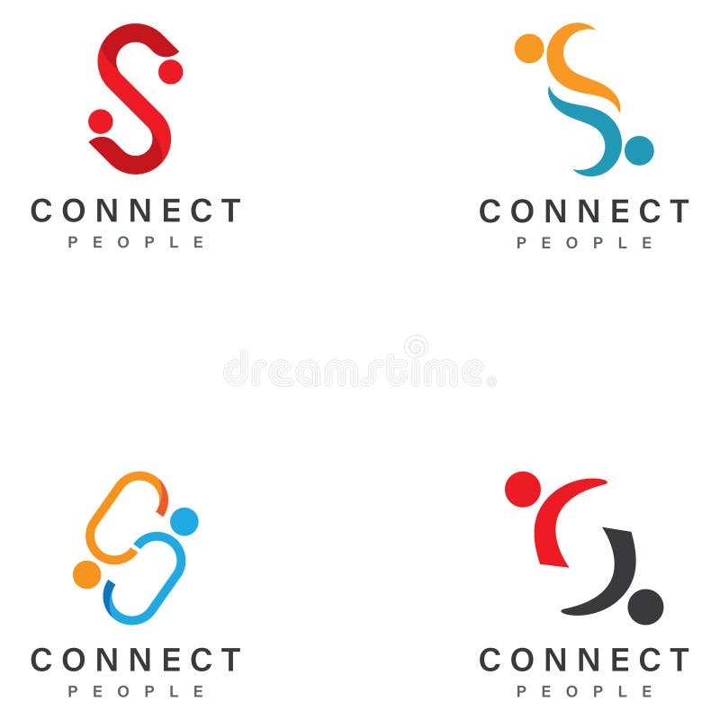 People Connect Logo Design Template. Connection Logo for Business Stock ...