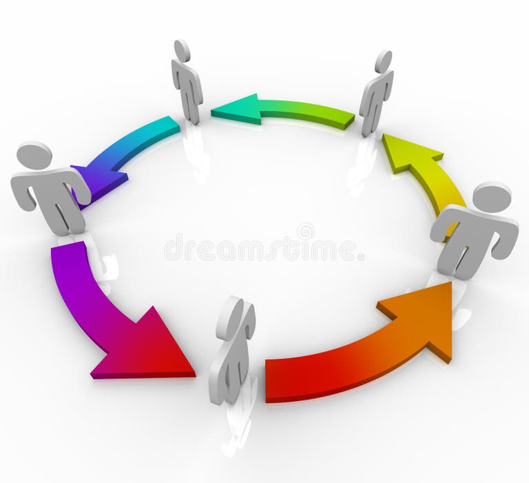 Connected Arrows Circle Colors Change Stock Illustrations – 2 Connected ...