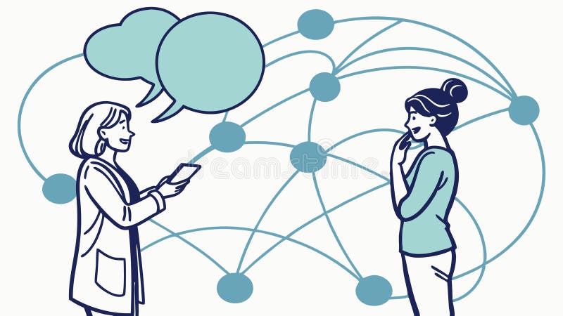 People Connected in Discussion Network, Vector Design Generative AI ...
