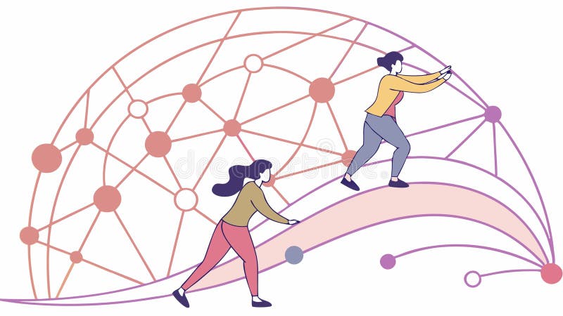 People Connected by Network Illustration Technology Communication Community System, Vector ...
