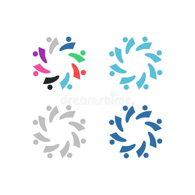 People Connected Union Team Teamwork Sign Symbol Logo Stock Vector ...