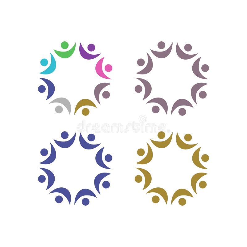 People Connected Union Team Teamwork Sign Symbol Logo Stock Vector ...