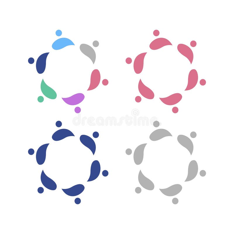 People Connected Union Team Teamwork Sign Symbol Logo Stock Vector ...