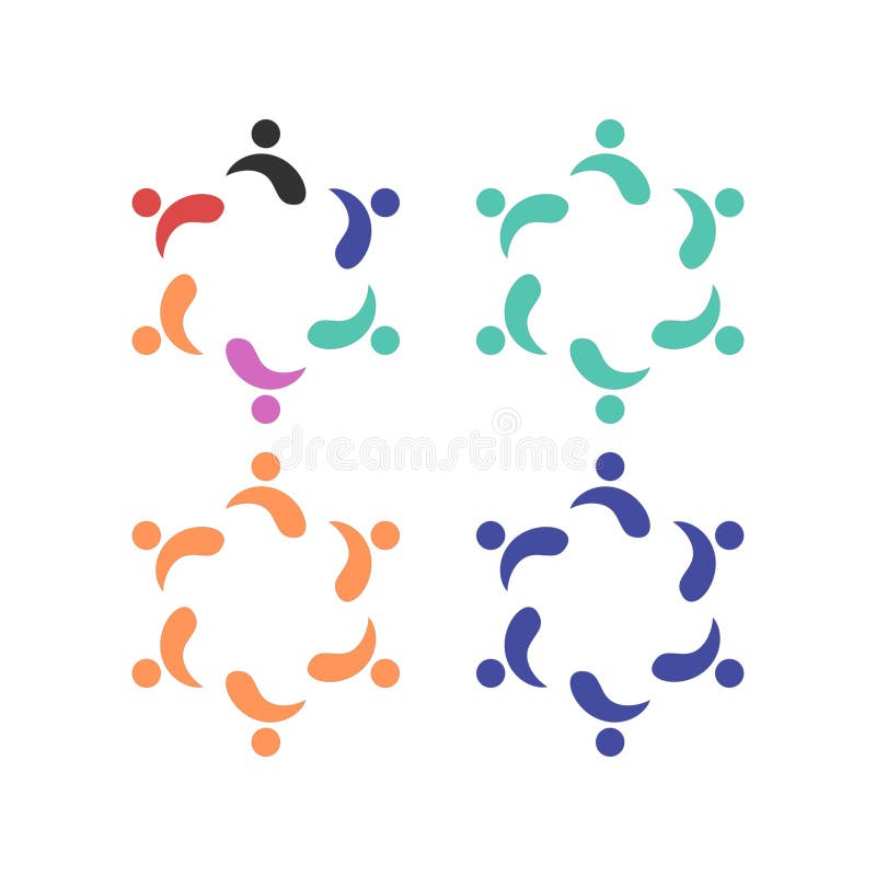 People Connected Union Team Teamwork Sign Symbol Logo Stock Vector ...